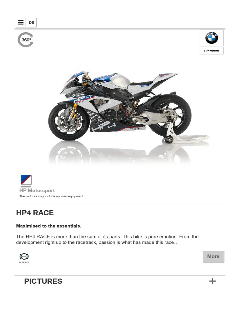 BMW Motorrad International - Mobile Website - HP4 Race | PDF | Engines | Vehicle Technology