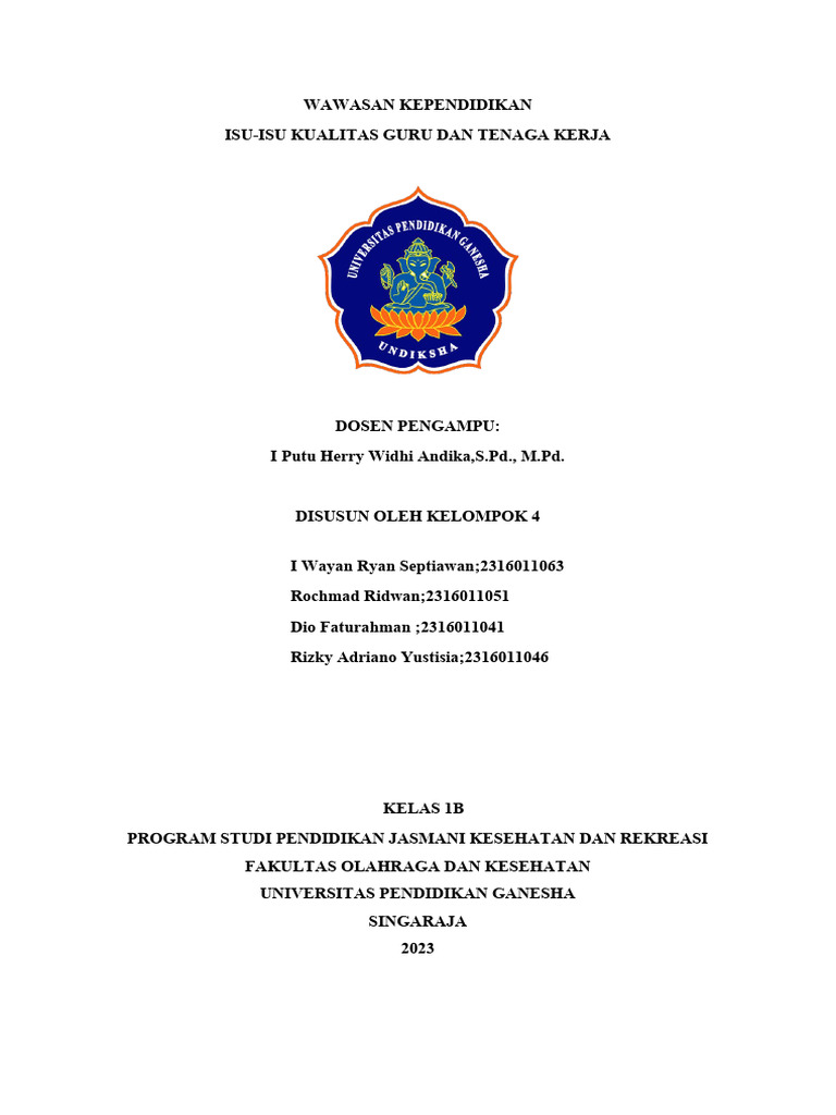 Isu-Isu Kualitas Guru Dan Tenaga Pendidik | PDF | Karier & Perkembangan | Pengembangan Diri