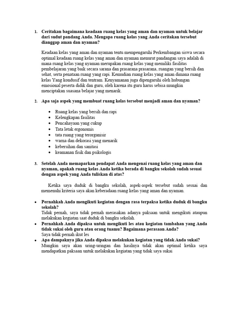 Ruang Kelas yang Aman dan Nyaman | PDF | Karier & Perkembangan