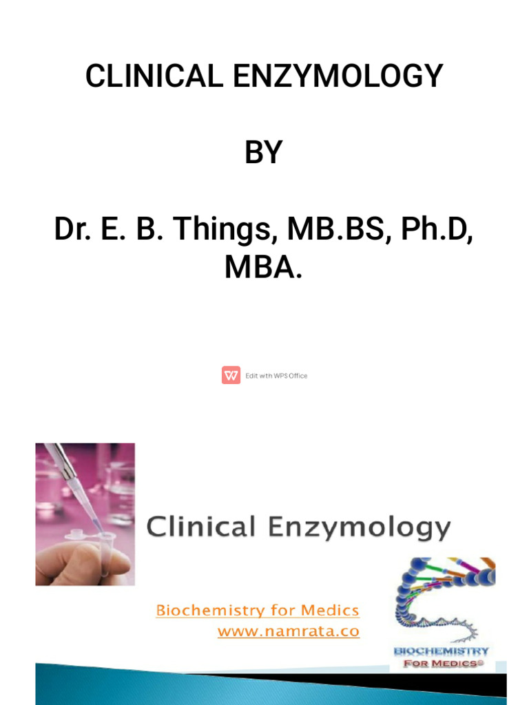 Clinical Enzymology 1 (DR Uwah) | PDF