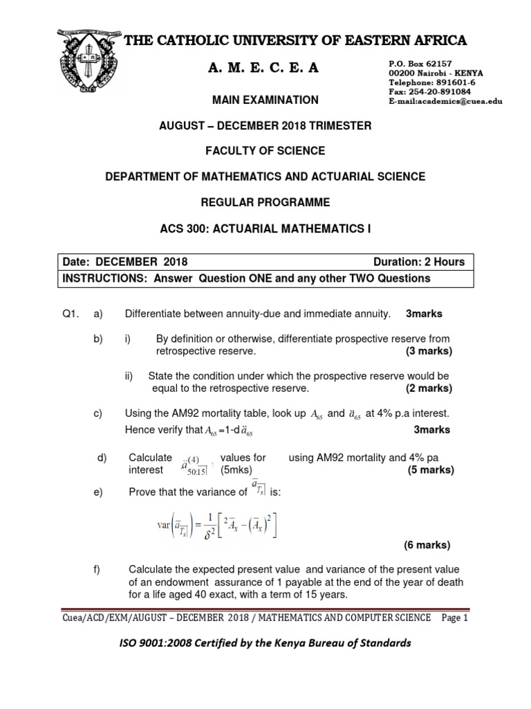 ACS 300 | PDF | Life Insurance | Financial Services