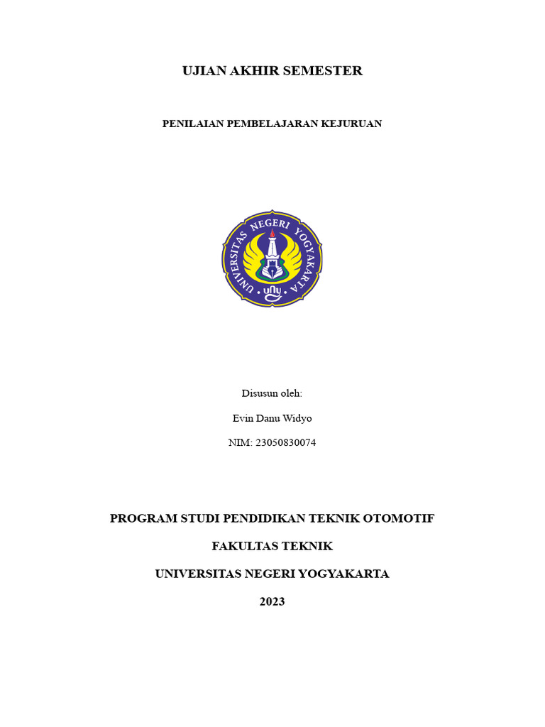 Evin Danu Widyo - 23050830074 - UAS PPK | PDF