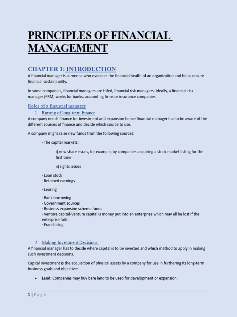 Acs 303 Principles of Financial Management (Autorecovered) | PDF ...