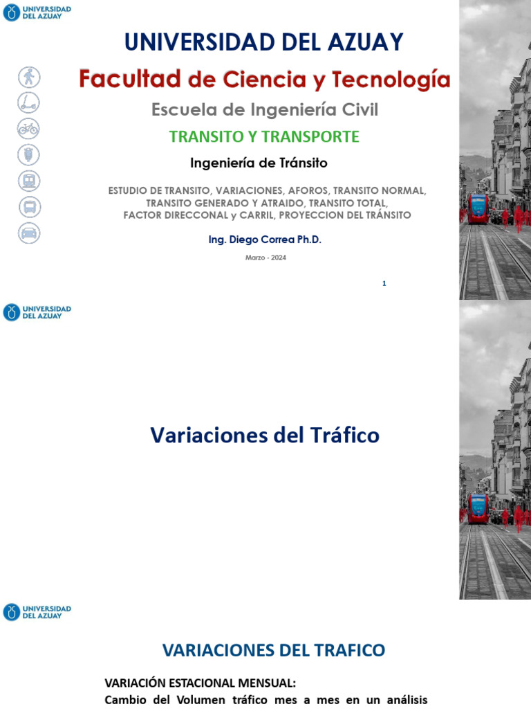 2 Estudio de Transito - Variaciones Del Tráfico - Aforos - Tpda v2 | PDF | Tráfico | Eje