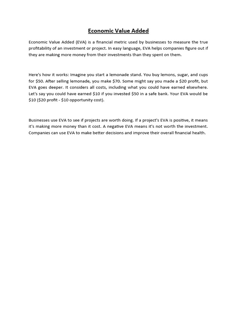 Economic Value Added Concept | PDF