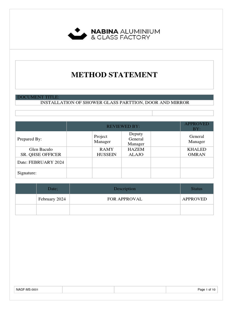 Shower Glass Installation Guide | PDF | Occupational Safety And Health ...