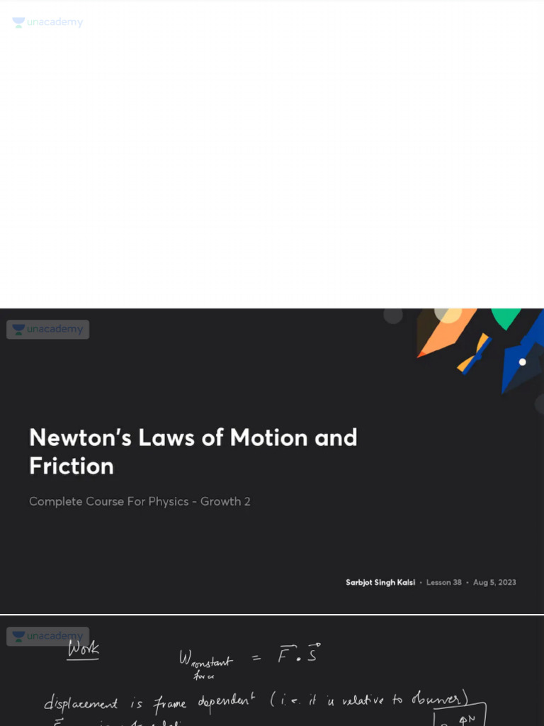 Newtons Laws of Motion and Friction With Anno | PDF