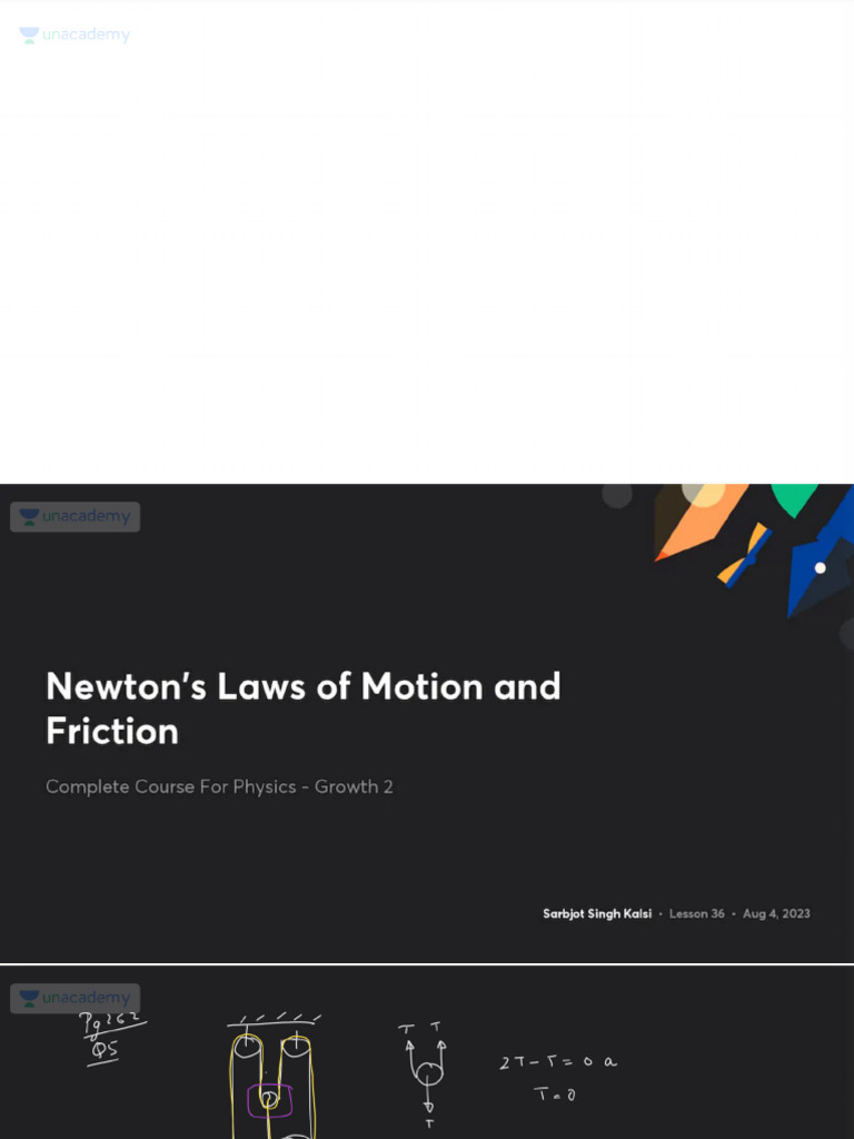 Newtons Laws of Motion and Friction With Anno | PDF