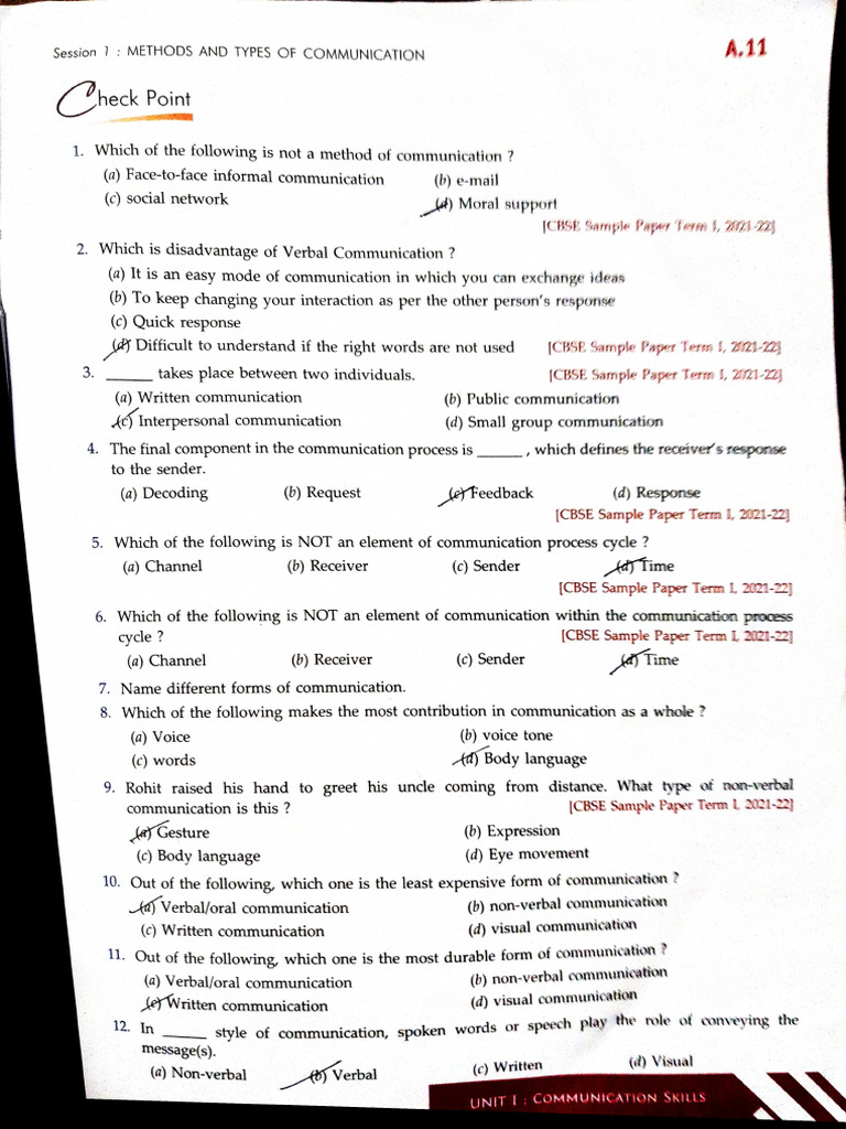Communication Skills MCQ | PDF
