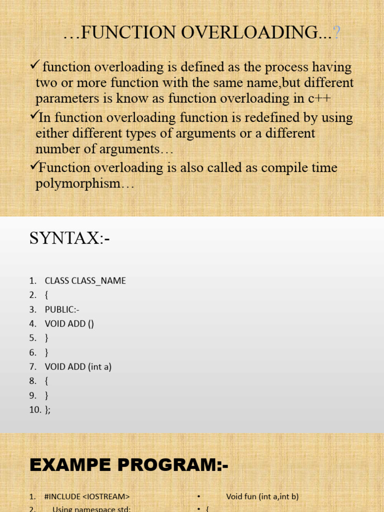 Function Overloading. Nab 3 | PDF