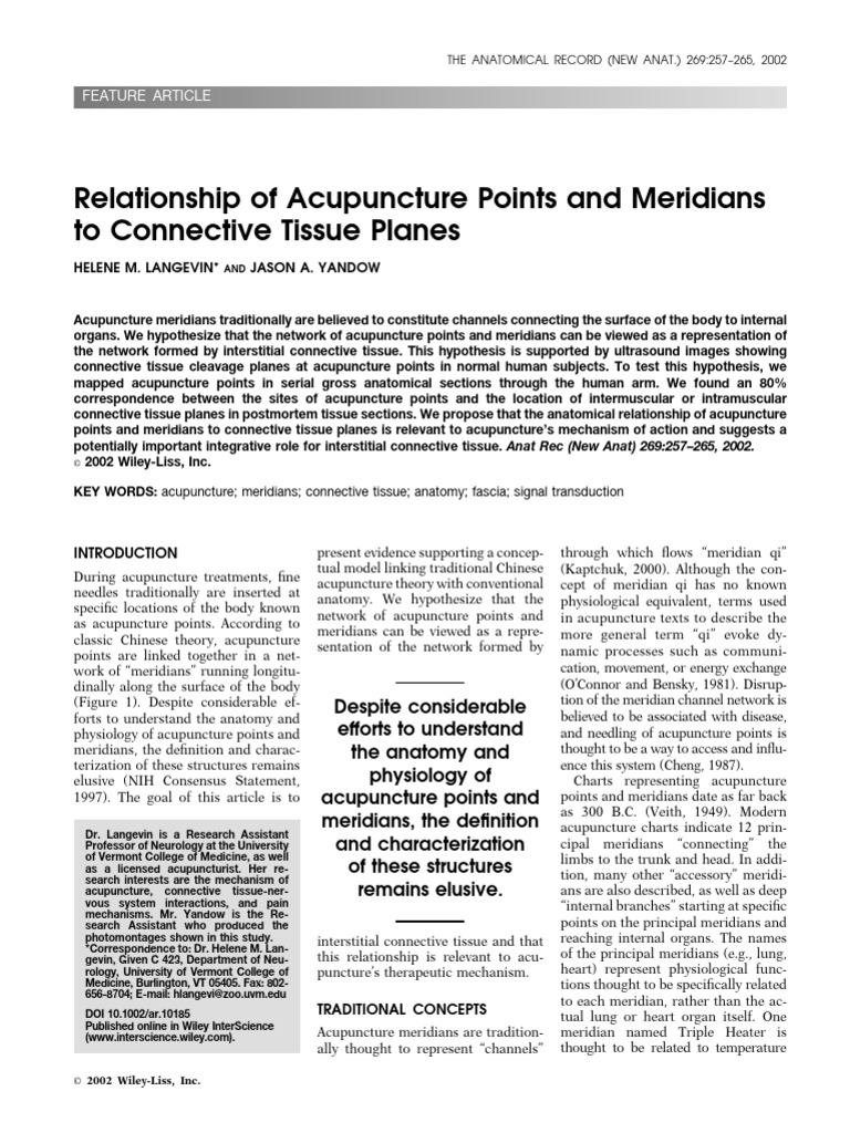 The Anatomical Record - 2003 - Langevin - Relationship of Acupuncture ...