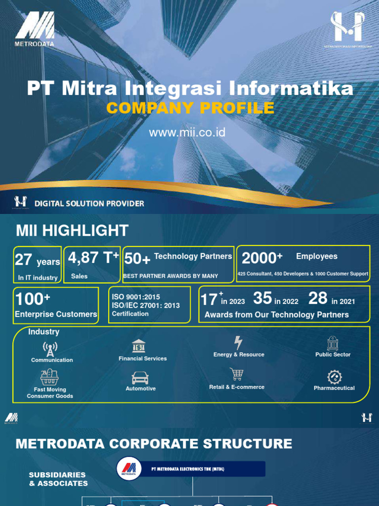 Mitra Integrasi Informatika Company Profile 2023 | PDF | Service ...