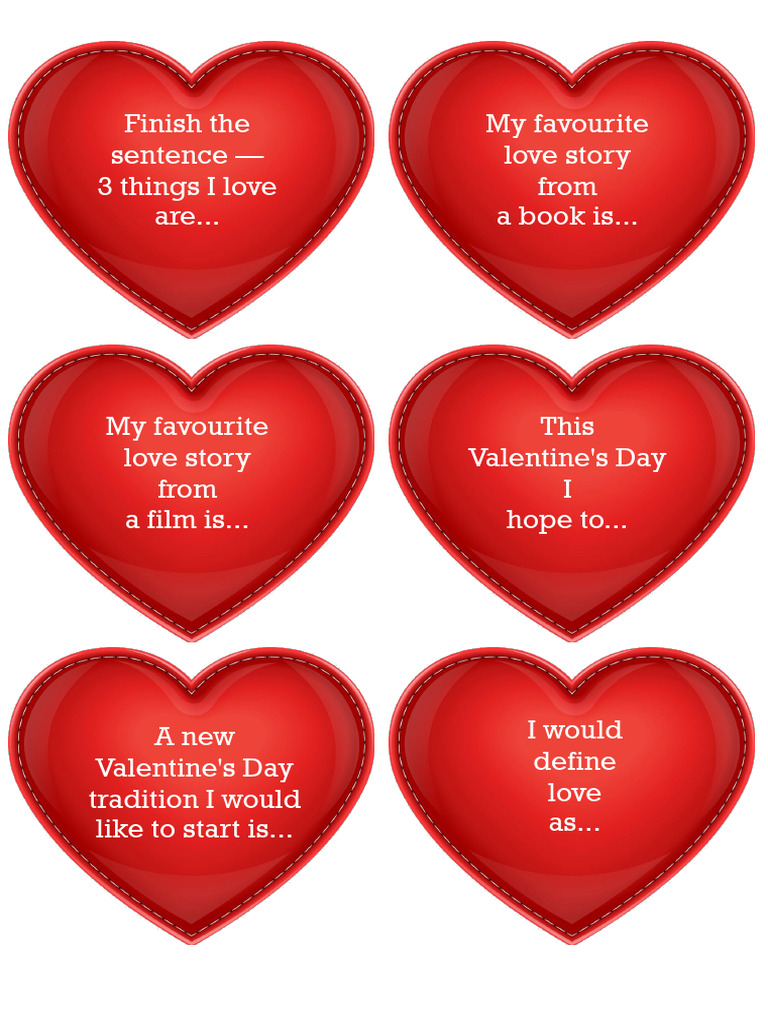 Valentine's Day Conversation Starters | PDF | Valentine's Day