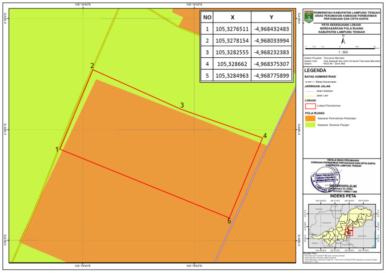 Peta Yang Di Overlay Dengan Pola Ruang (RTRW) - 1 | PDF