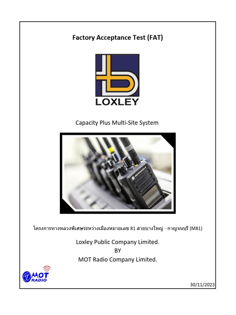 FAT Capacity Plus Multi-Site System M81 - Report | PDF