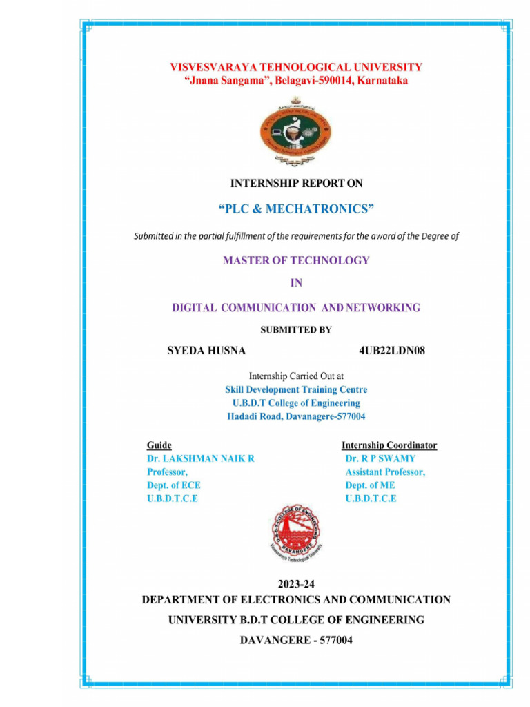 Internship 3 | PDF | Programmable Logic Controller | Computer Engineering