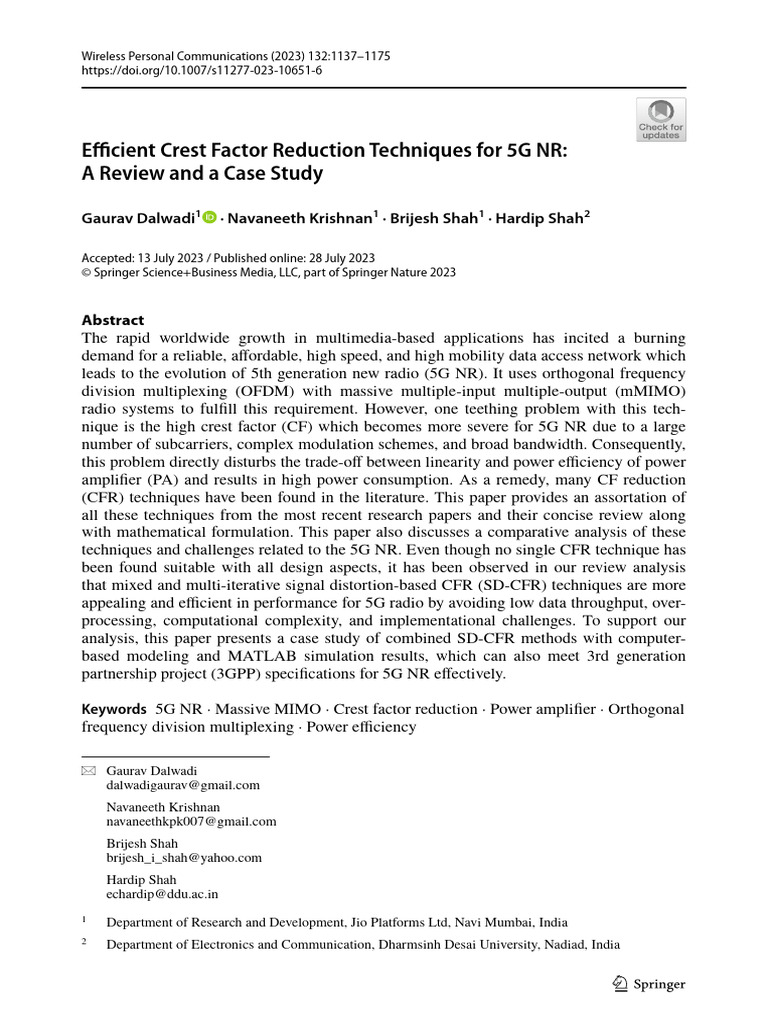 Crest Factor Reduction | PDF