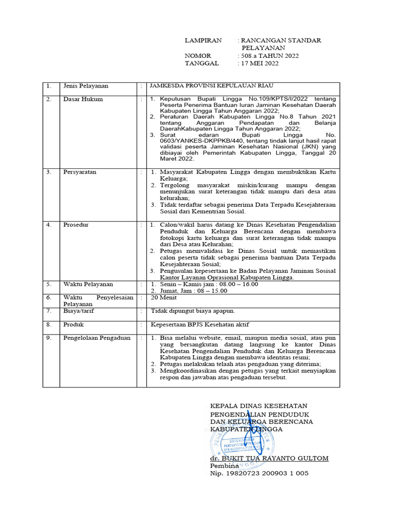 1.rancangan Standar Pelayanan BPJS | PDF