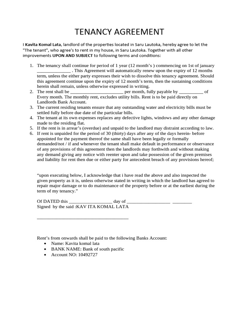 Tenancy Agreement | PDF