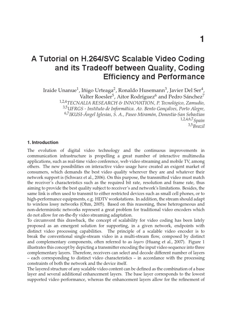 A Tutorial On H.264SVC Scalable Video Coding | PDF | H.264/Mpeg 4 Avc | Data Compression