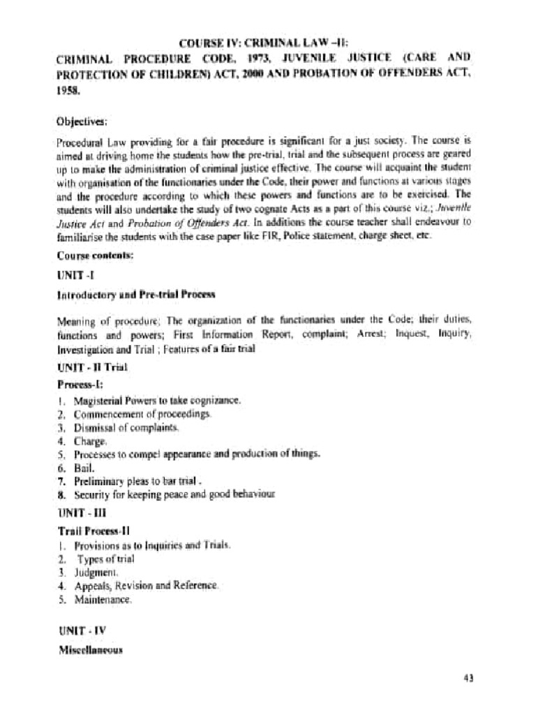 KSLU CRPC Syllabus | PDF