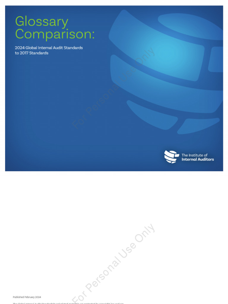 Glossary Comparison 2024 Global Internal Audit Standards To 2017 ...