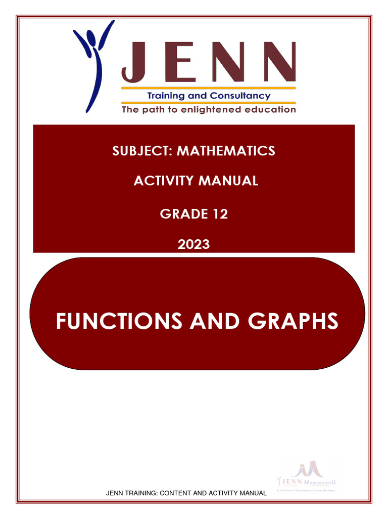 Grade 12 Activity Manual Functions 2023 | PDF | Function (Mathematics ...