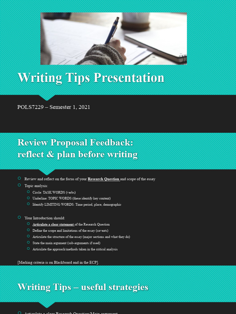 Writing Up Your Research Proposal Tips POLS7229 - HM | PDF | Paragraph ...