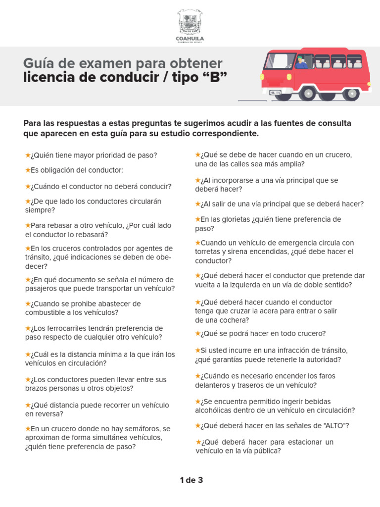 Guia de Examen B | PDF | Semáforo | Transporte