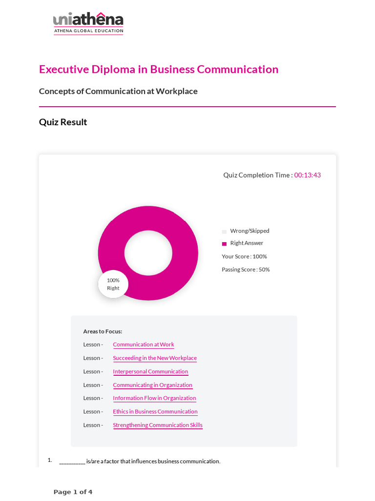 Quiz Result | PDF | Communication | Interpersonal Communication