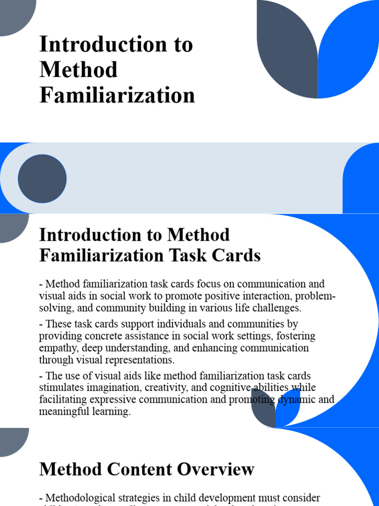 Introduction To Method Familiarization | PDF | Learning | Communication