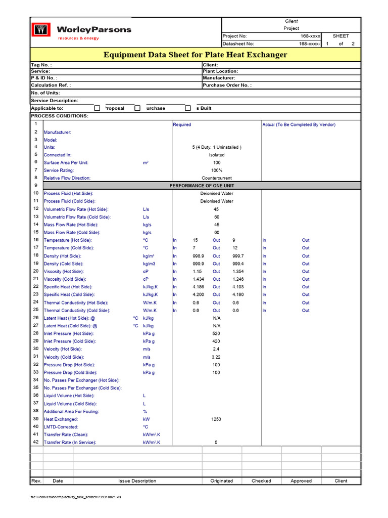 Olukunle Afeni - Datasheet Plate Heat Exchanger | PDF | Heat Exchanger ...