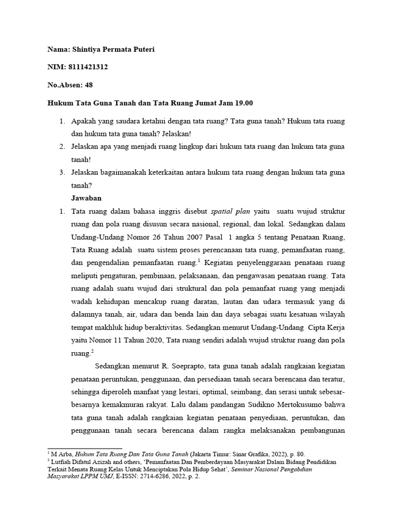 Hukum Tata Guna Tanah dan Ruang | PDF