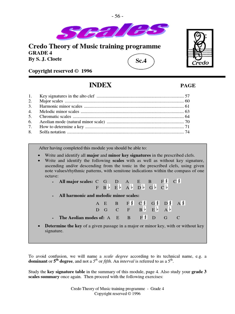 Grade 4 Scales | Download Free PDF | Minor Scale | Scale (Music)