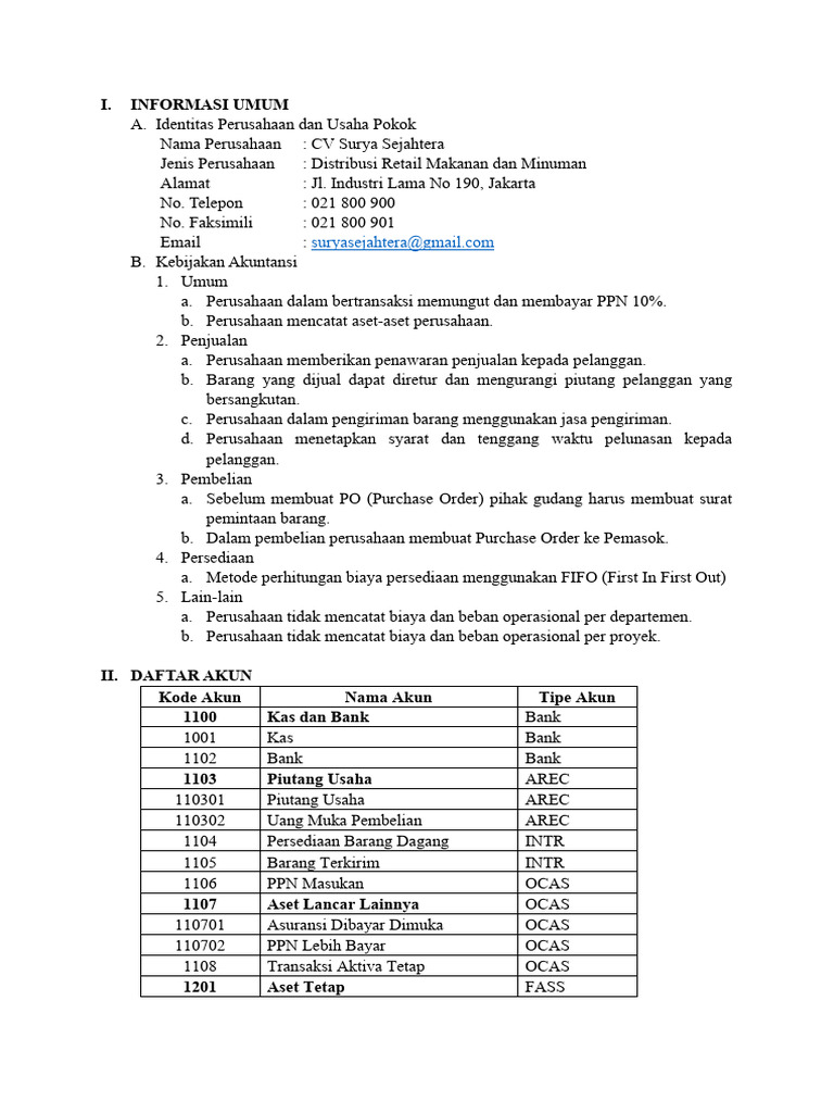 CV Surya Sejahtera | PDF | Pengelolaan Keuangan & Uang | Hukum