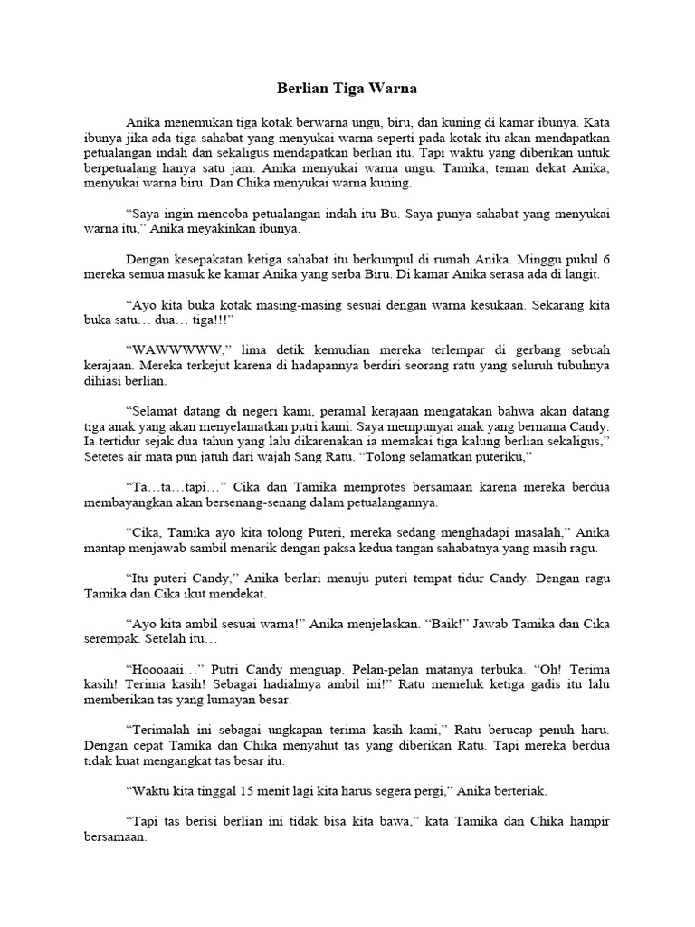 Contoh Cerita Fantasi Kelas VII | PDF