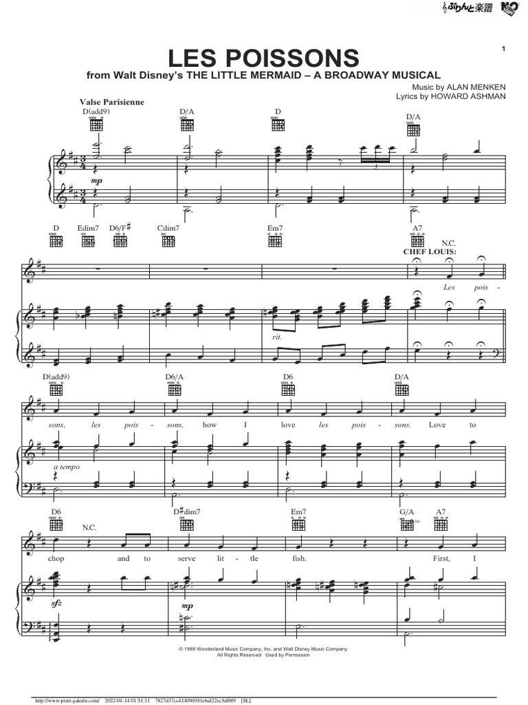LES PO ISSONS From Little Mermaid | PDF | The Walt Disney Company ...