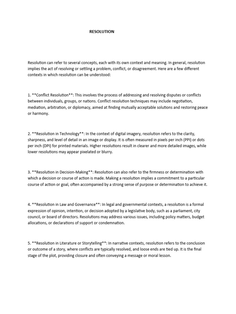Understanding Different Types of Resolution | PDF