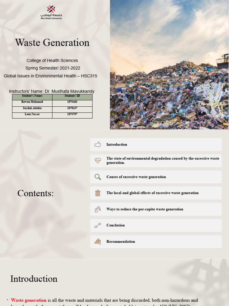 Waste Generation | PDF | Waste | Waste Management