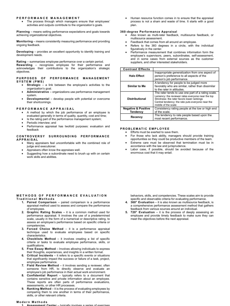 Performance Management & Methods of Performance Evaluation | PDF ...