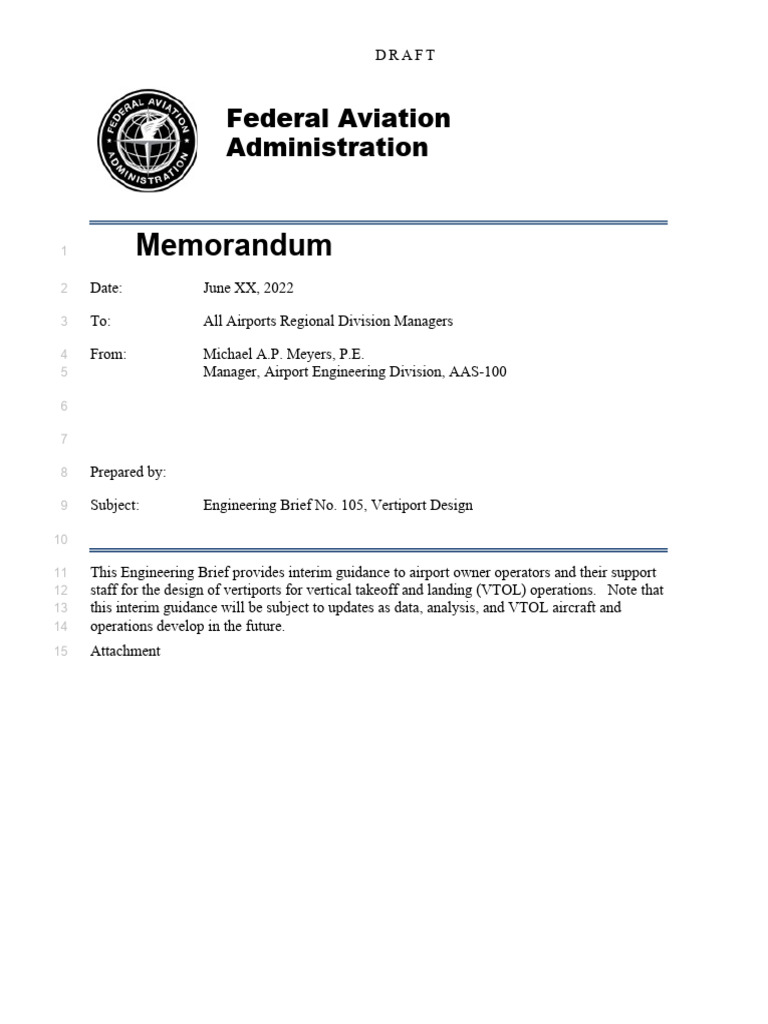 (FAA) eb-105 vertiport design industry_draft | PDF | Aircraft | Aerospace