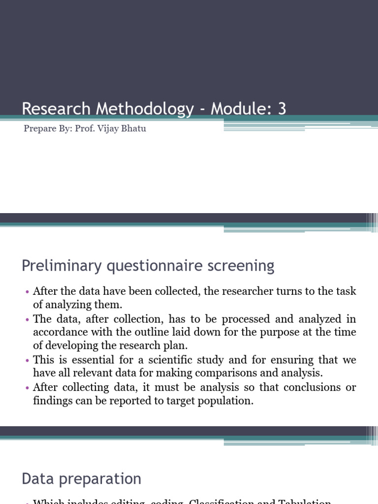Research Methodology - Module: 3: Prepare By: Prof. Vijay Bhatu | PDF | Statistical Hypothesis ...
