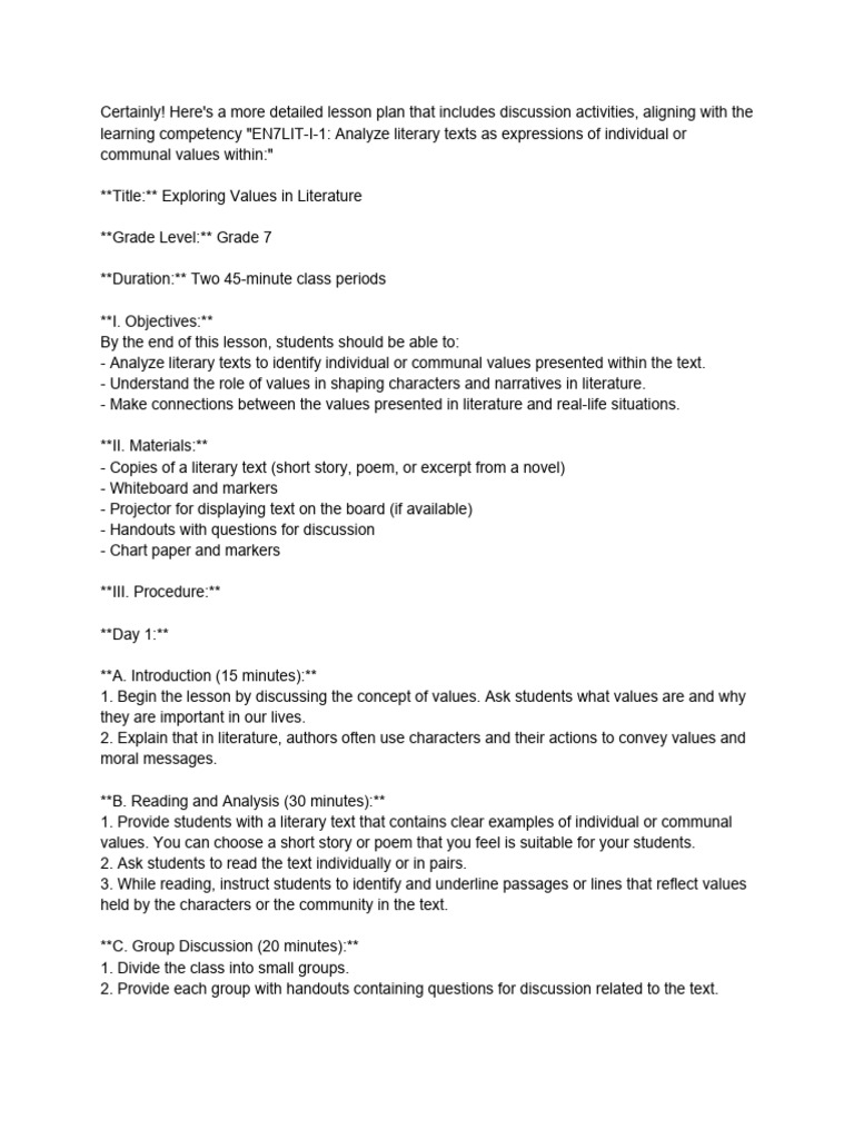 Exploring Values in Literature | Download Free PDF | Thought | Critical ...