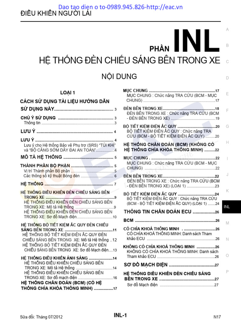 He Thong Chieu Sang Trong Xe - Inl | PDF