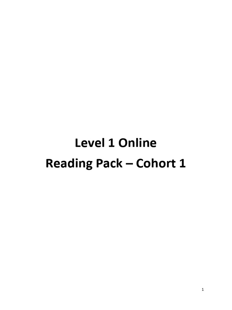 Level 1 Online Reading Pack | PDF | Gender Pay Gap | Emergency Department
