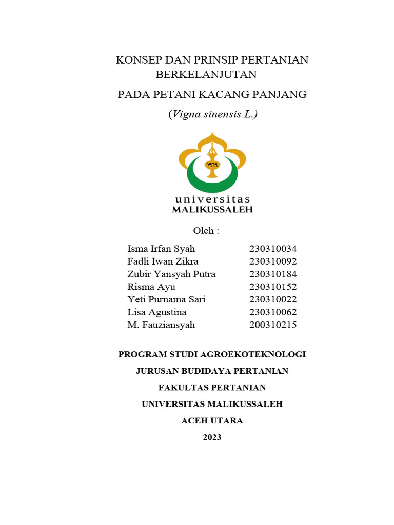 Konsep Dan Prinsip Pertanian Berkelanjutan | PDF