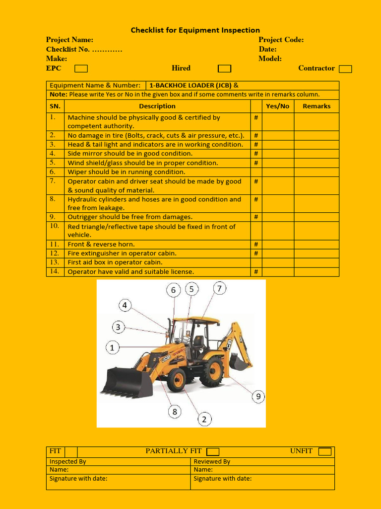 43 Checklist for Equipment safety | PDF | Crane (Machine) | Grinding ...