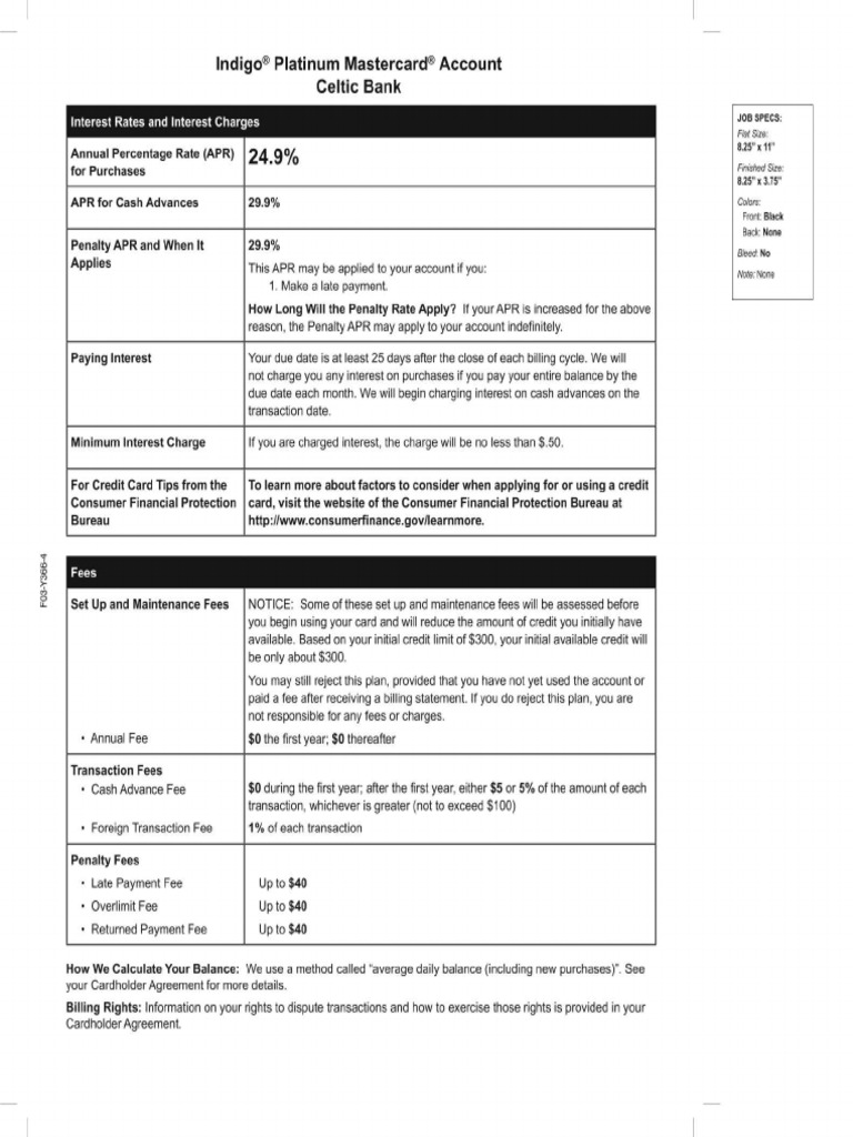Indigo Platinum Mastercard Agreement | PDF | Credit Card | Annual ...