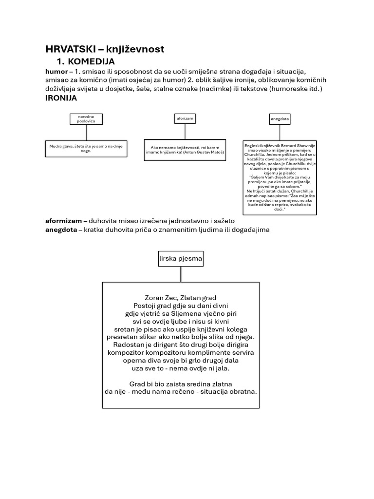 HRVATSKI Književnost | PDF