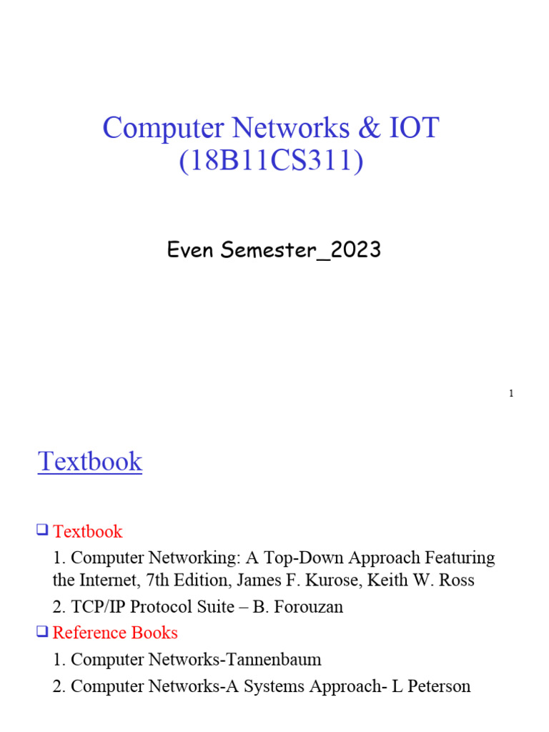 CN & IOT - Module 1 - Introduction | PDF | Computer Network | Internet Protocol Suite